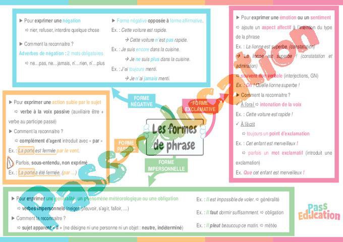 Formes de phrase – 5ème – Carte mentale – PDF à imprimer par Pass ...