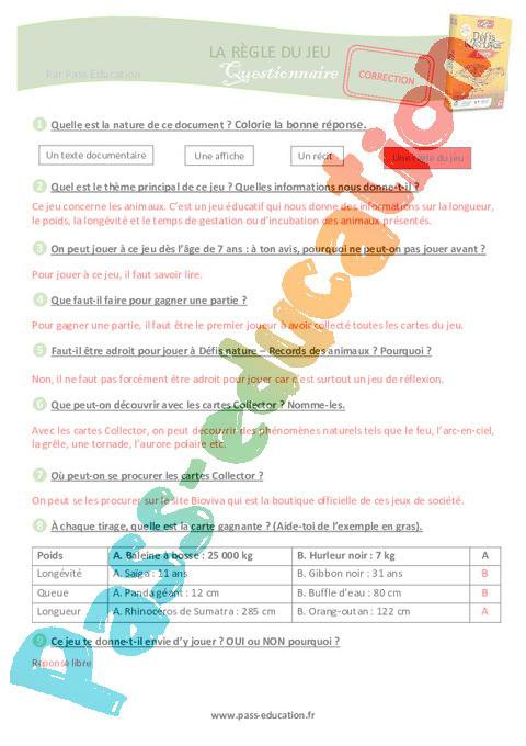 Défis nature: La règle du jeu – Ce2 – Injonctif / Ecrits fonctionnels ...