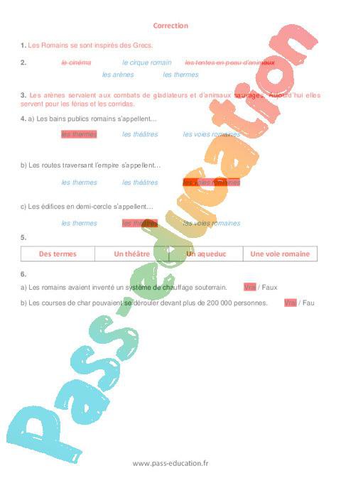 Les romains, un peuple bâtisseur (Histoire) – Cm1 – Textes informatifs ...