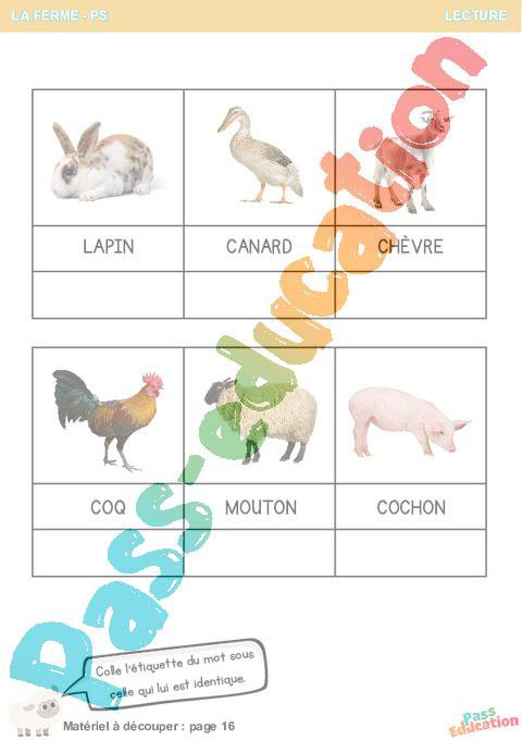 Les animaux de la ferme – Lecture – PS – Maternelle – PDF à imprimer ...