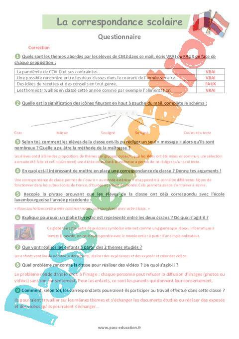 La correspondance scolaire (la lettre de demande) – Cm2 – Injonctif ...