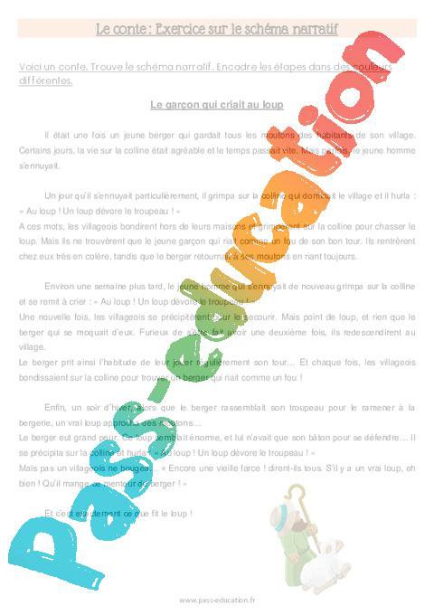 Le garçon qui criait au loup – Lecture – Exercice: Le schéma narratif ...