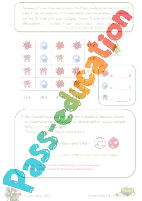 Noël – CM1 – Défi maths – Enigmes mathématiques – Cycle 3 – PDF à ...