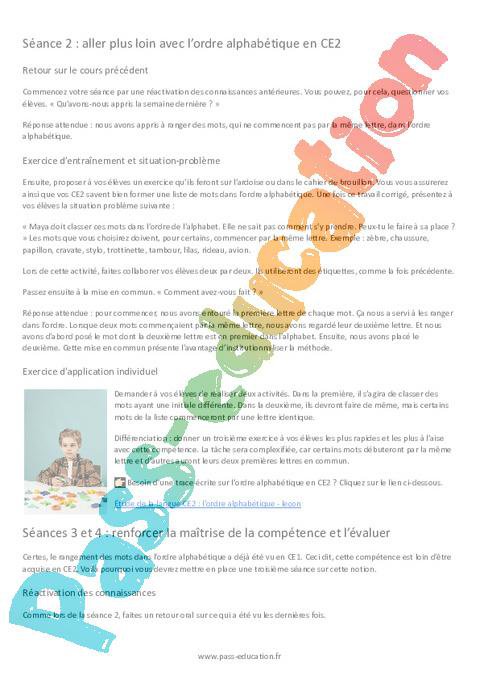 Étudier l’ordre alphabétique en CE2 par Pass-education.fr - jenseigne.fr