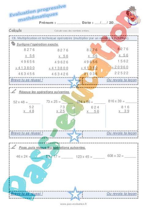 Multiplication et technique opératoire (multiplier par un nombre à 2 chiffres) au CM1 ...