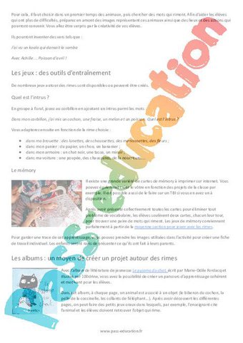 Travailler les rimes en maternelle : conseils et astuces par Pass ...