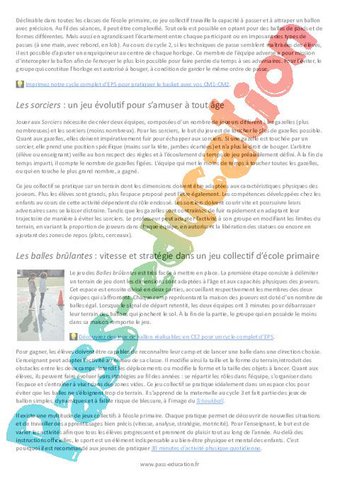 4 jeux collectifs à l’école primaire : de la PS au CM2 par Pass ...