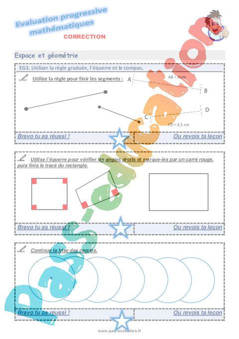 Utiliser la règle graduée, l’équerre et le compas au Ce2 – Evaluation ...