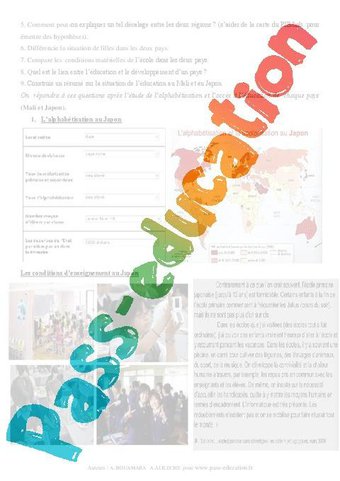 Inégalités devant l’alphabétisation – Etude de cas – 5ème – Géographie ...