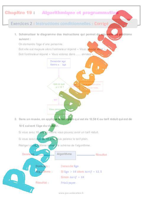 Instructions conditionnelles – 4ème – Séquence complète sur l’algorithmique et programmation ...