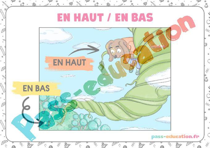 Haut – Bas – Affichages pour la classe – Maternelle – PS – MS – GS ...