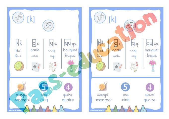 Le son [k] – Etude du code / les sons – CP – CE1 – Cycle 2 – PDF à ...