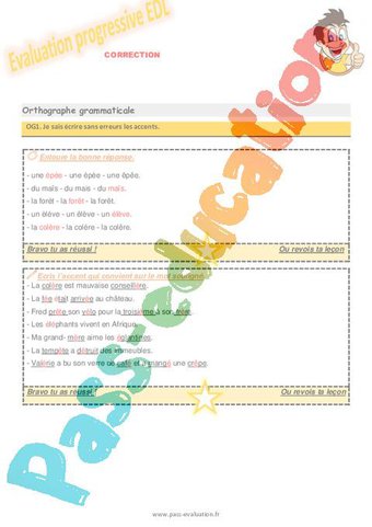Je sais écrire sans erreurs les accents au Ce2 – Evaluation progressive ...