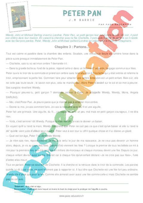 Peter Pan (J. M. Barrie) – 5ème – Littérature – Cycle 4 – PDF à ...