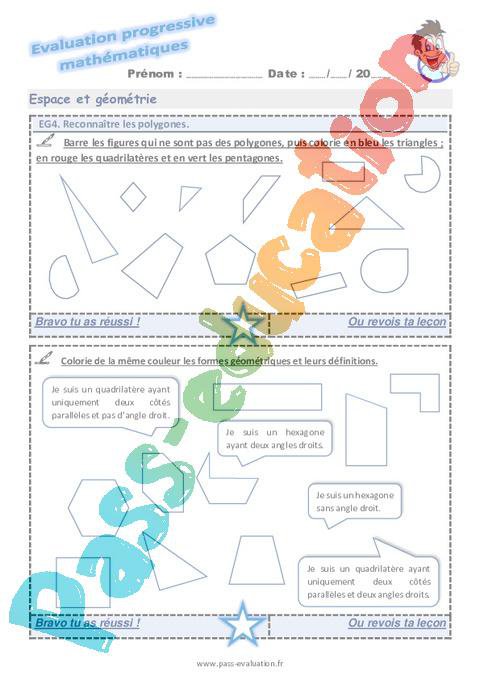 Reconnaître les polygones au Cm1 – Evaluation progressive – Cycle 3 ...