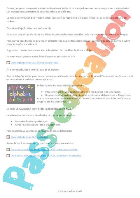 Étudier l’ordre alphabétique en CE2 par Pass-education.fr - jenseigne.fr