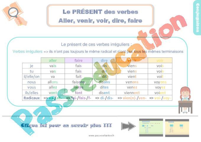 Evaluation avec le corrigé pour le Ce2 – Les verbes aller-voir-venir ...