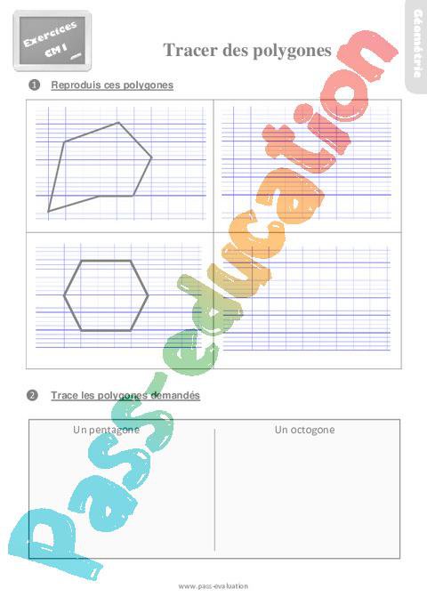 Evaluation – Bilan – Cm1 – Tracer les polygones – Cycle 3 – PDF à ...