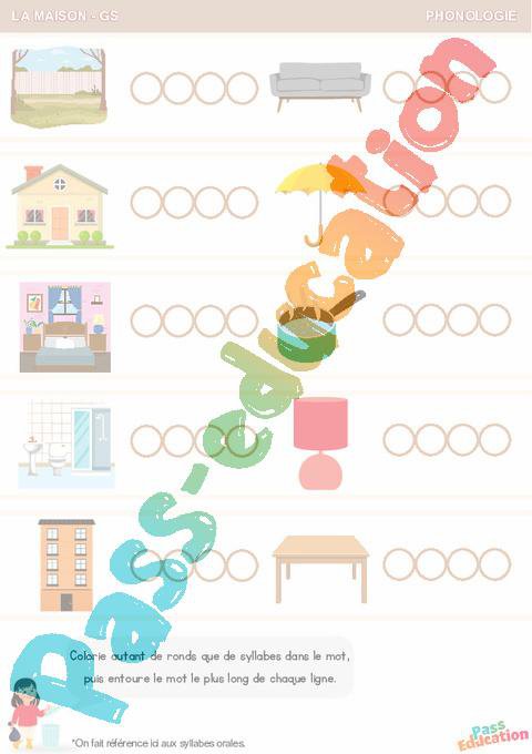 Syllabes de la maison – Phonologie – GS – Grande section – Maternelle ...