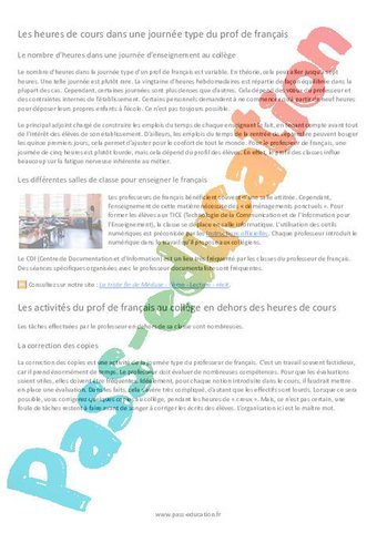 Journée type d’un prof de français au collège par Pass-education.fr ...