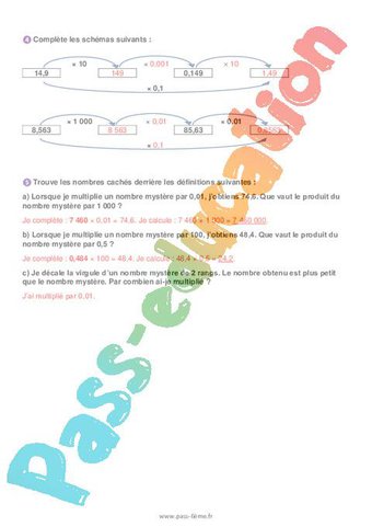 Multiplication par 10 / 100 / 0,1 / 0,01 – Evaluation de nombres et ...