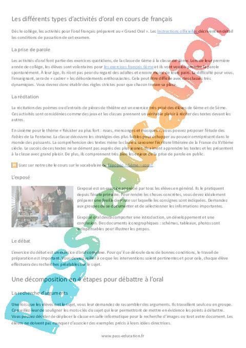 Mettre en place des activités pour l’oral en français par Pass ...