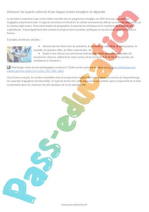 Le programme anglais CM2 expliqué aux parents par Pass-education.fr ...