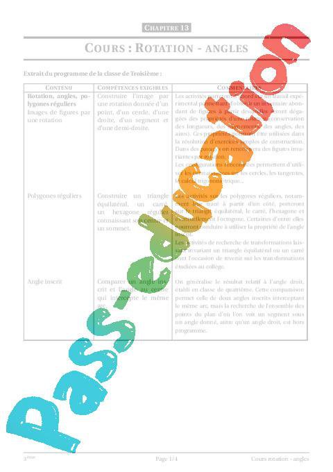 Rotations – Angles – 3ème – Géométrie – Cours – Exercices – Collège ...