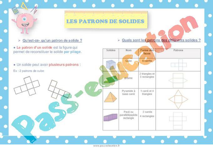 Les patrons de solides – Affiche – Cycle 3 – PDF à imprimer par Pass ...
