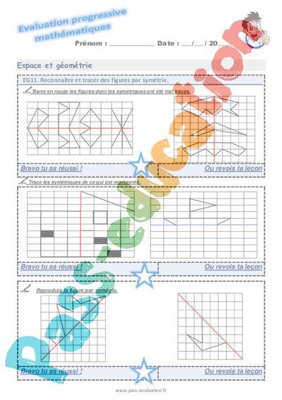 Reconnaître et tracer des figures par symétrie au Ce2 – Evaluation ...