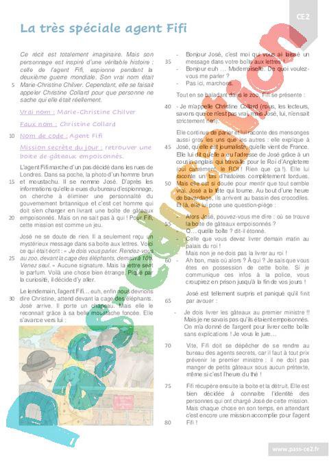 La très spéciale agent Fifi – Ce2 – Récit – Lecture – Cycle 2 – PDF à ...