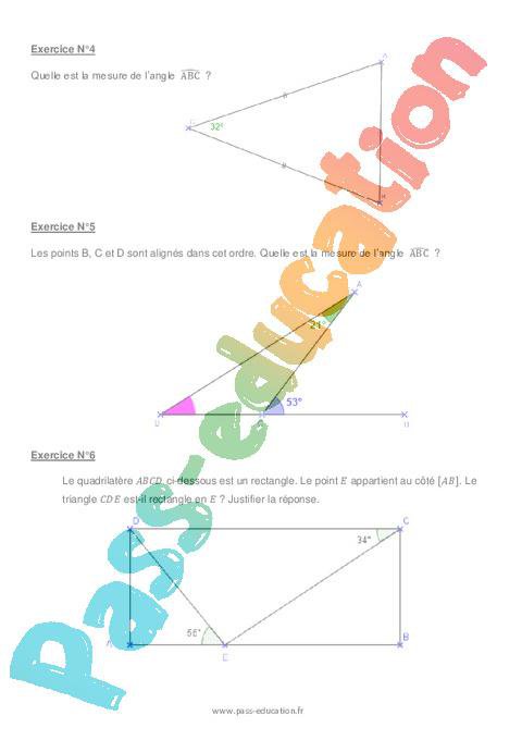 Somme des angles d’un triangle – 5ème – Evaluation, bilan, contrôle ...