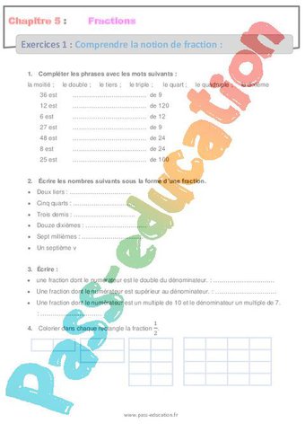 Comprendre la notion de fraction – 6ème – Séquence complète – Les ...