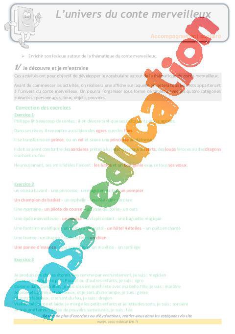 L’univers du conte merveilleux – CM1 – Soutien scolaire – Aide aux ...