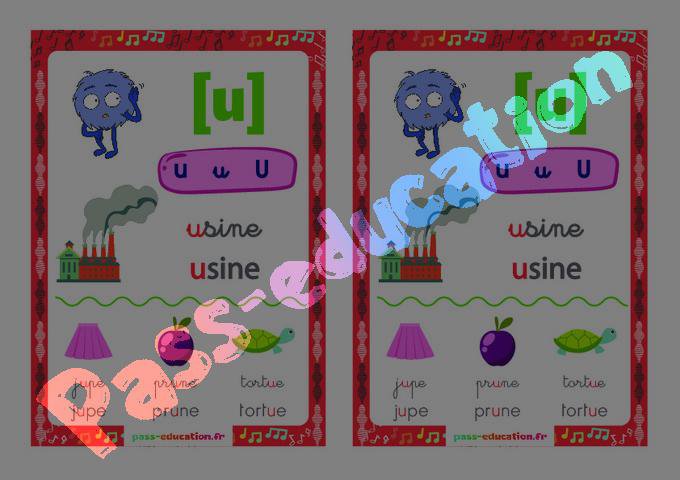 Le son [u] – CP – CE1 – Affiche – Cycle 2 – PDF à imprimer par Pass ...