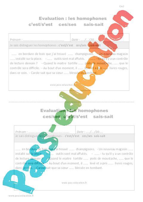 Comment distinguer les homophones: c’est/s’est – ces/ses – sais,sait ...