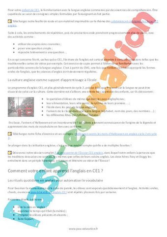 Le programme anglais CE1 expliqué aux parents par Pass-education.fr ...