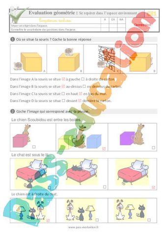 Se repérer dans l’espace environnant au CE1 – Evaluation: QCM – Quiz ...