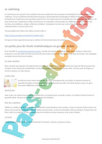 Les rituels de mathématiques en grande section : idées d’activités par ...