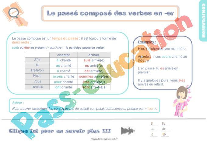 Le passé composé des verbes en -er au Ce1 – Evaluation et bilan avec le ...
