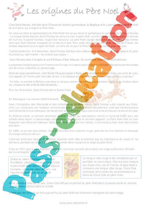 L’histoire du père noël – Cm1 – Cm2 – Lecture – Cycle 3 – PDF à ...