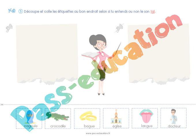 Le son [g] – GS – Phonologie – Exercices – PDF à imprimer par Pass ...