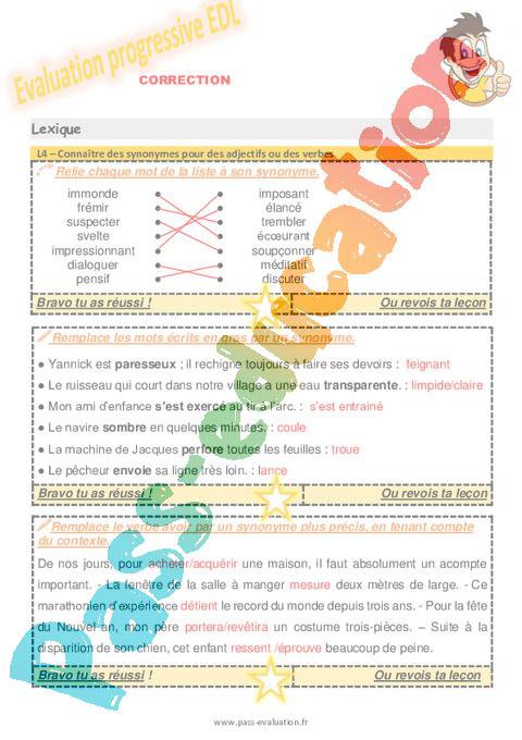 Connaitre des synonymes pour des adjectifs ou des verbes au CM2 ...