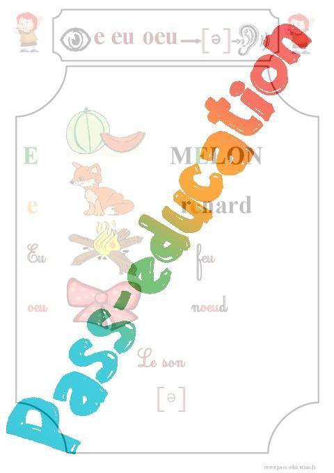 Le son e eu oeu – Cp – Etude des sons – Lecture – Cycle 2 – PDF à ...