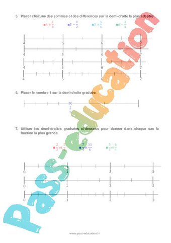Repérer une fraction sur une droite graduée – 6ème – Révisions ...