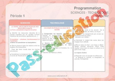 Sciences et Technologie et EMC – Cm2 – Progression – programmation ...