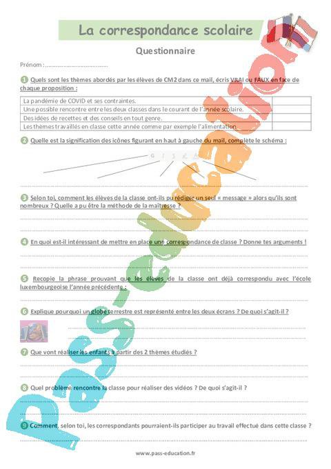 La correspondance scolaire (la lettre de demande) – Cm2 – Injonctif ...
