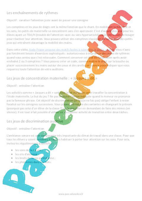 7 activités et jeux de concentration maternelle par Pass-education.fr ...