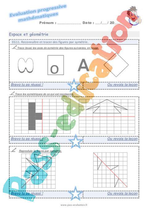 Reconnaître et tracer des figures par symétrie au Cm1 – Evaluation ...