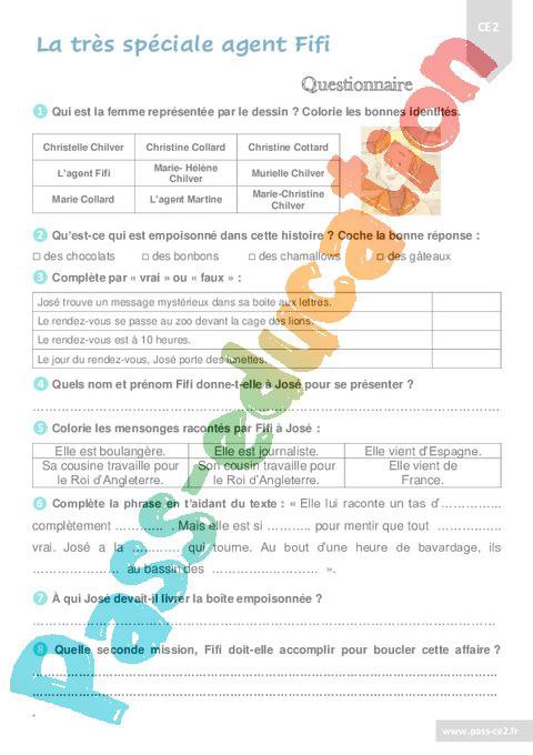La très spéciale agent Fifi – Ce2 – Récit – Lecture – Cycle 2 – PDF à ...